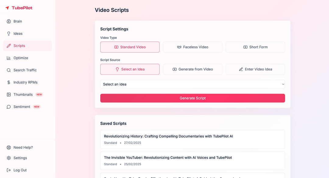 TubePilot | Your Shortcut To YouTube Virality